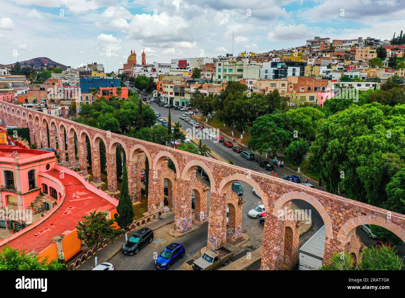 Zacatecas Mexico. Aerial view of the colony zone of the capital city of ...