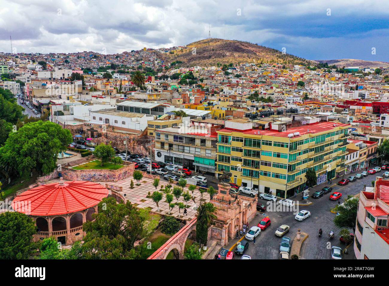 Zacatecas Mexico. Aerial view of the colony zone of the capital city of ...