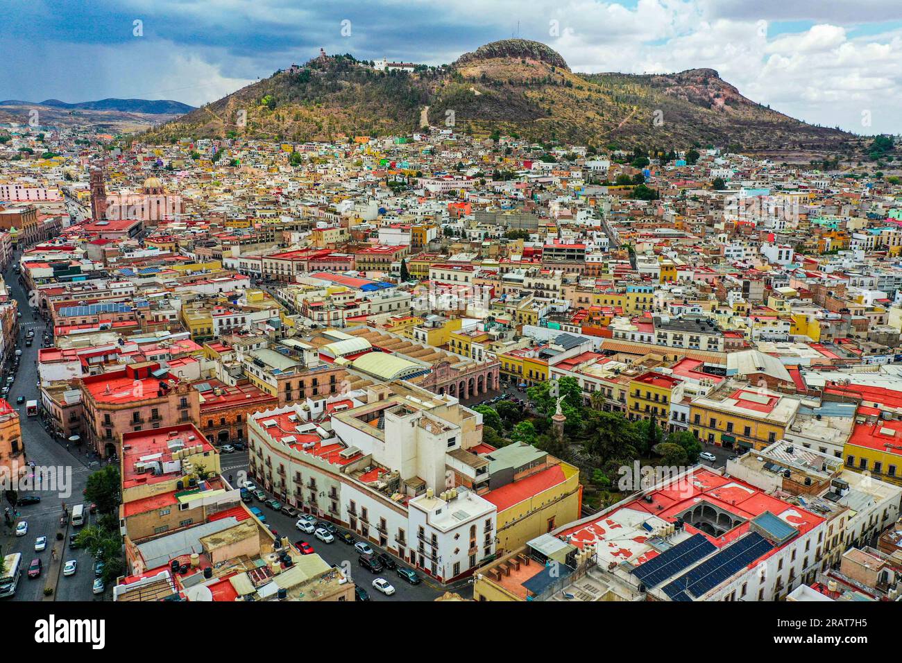 Zacatecas Mexico. Aerial view of the colony zone of the capital city of ...