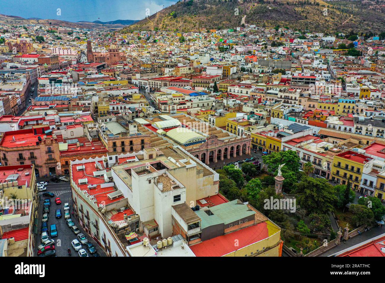 Zacatecas Mexico. Aerial view of the colony zone of the capital city of ...