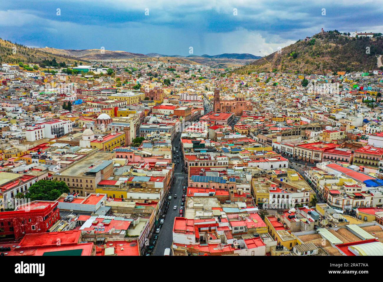 Zacatecas Mexico. Aerial view of the colony zone of the capital city of ...
