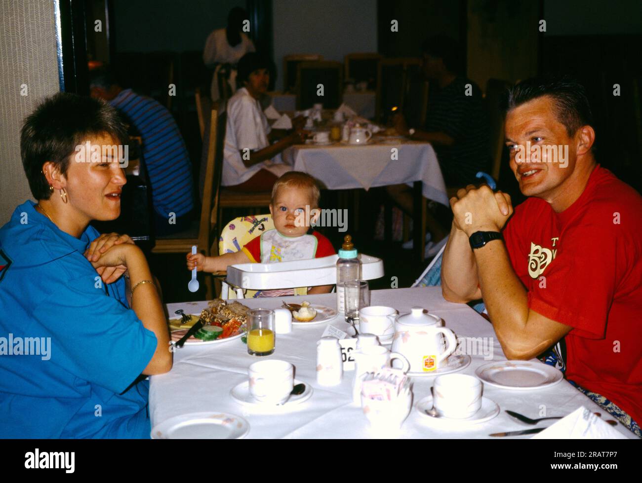 Amman Jordan Marriott Hotel Family Having Breakfast with Baby in ...