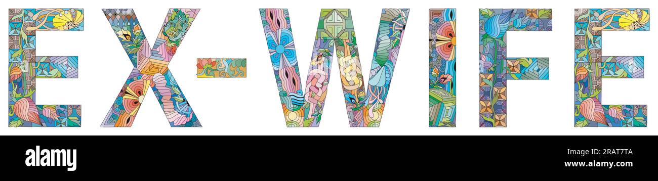 EX-WIFE hand drawn modern design vector illustration Stock Vector Image ...