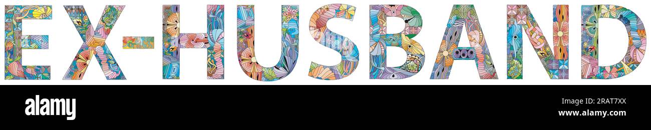 EX-HUSBAND hand drawn modern design vector illustration Stock Vector ...