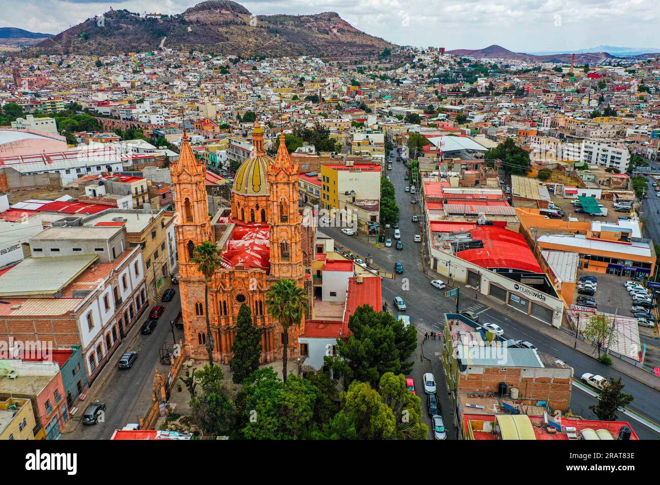 Zacatecas Mexico. Aerial view of the colony zone of the capital city of ...