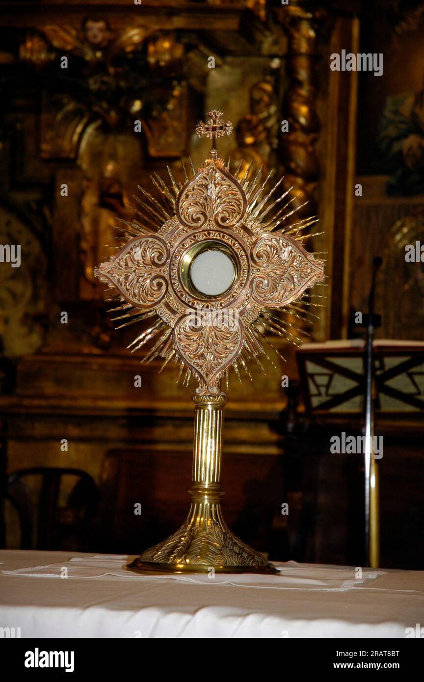 golden object used in Christian religious ceremonies Stock Photo - Alamy