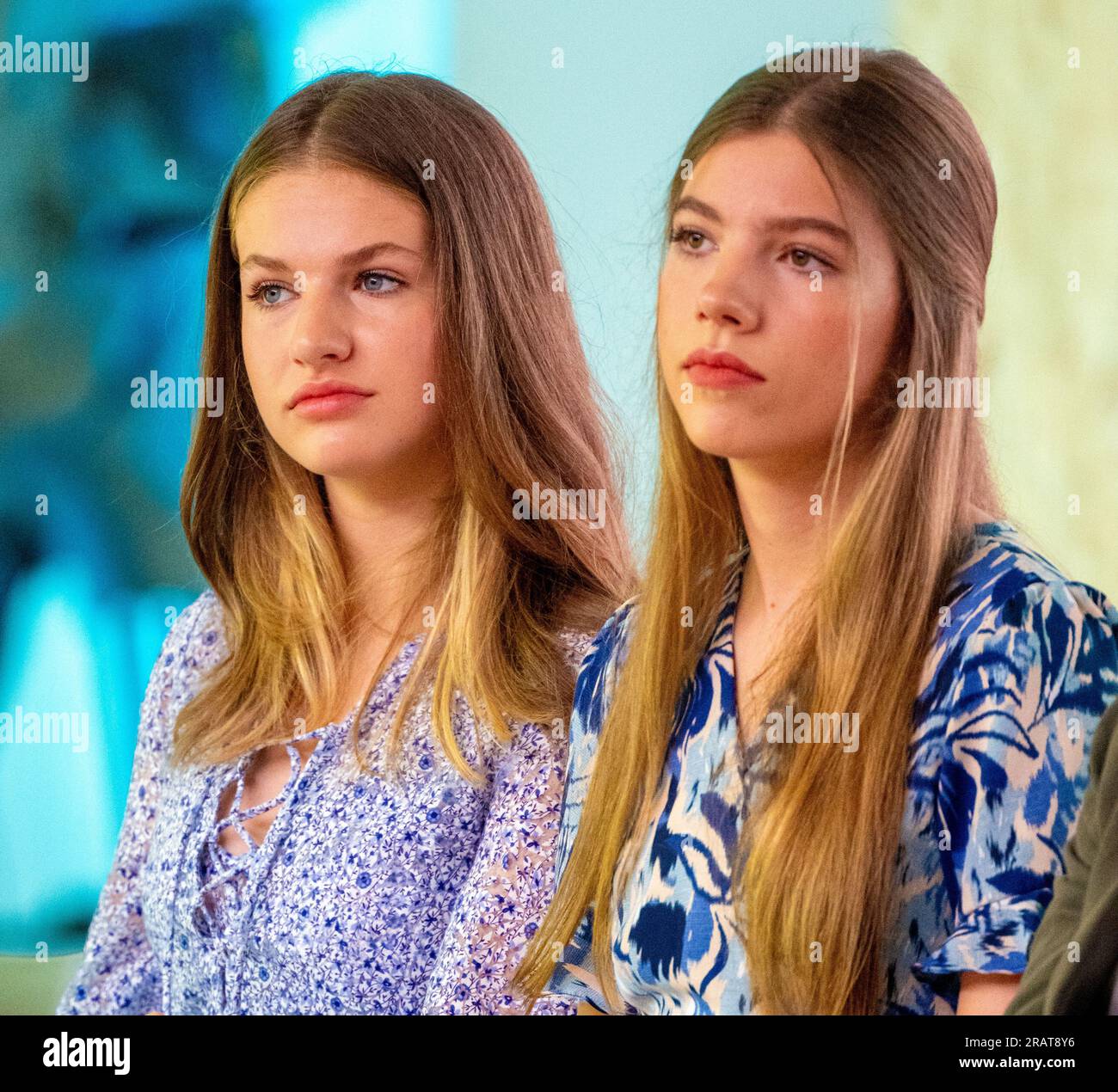 Girona, Spain. 05th July, 2023. Crown Princess Leonor and Infanta Sofia of Spain during the ...