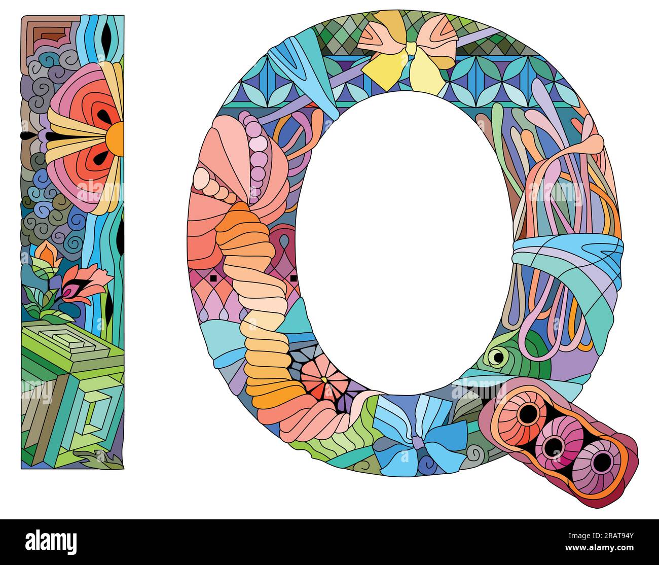 IQ. Vector zentangle object for decoration Stock Vector Image & Art - Alamy
