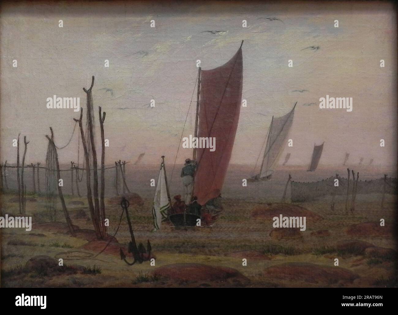 Ships sailing off in the morning 1817 by Caspar David Friedrich Stock ...