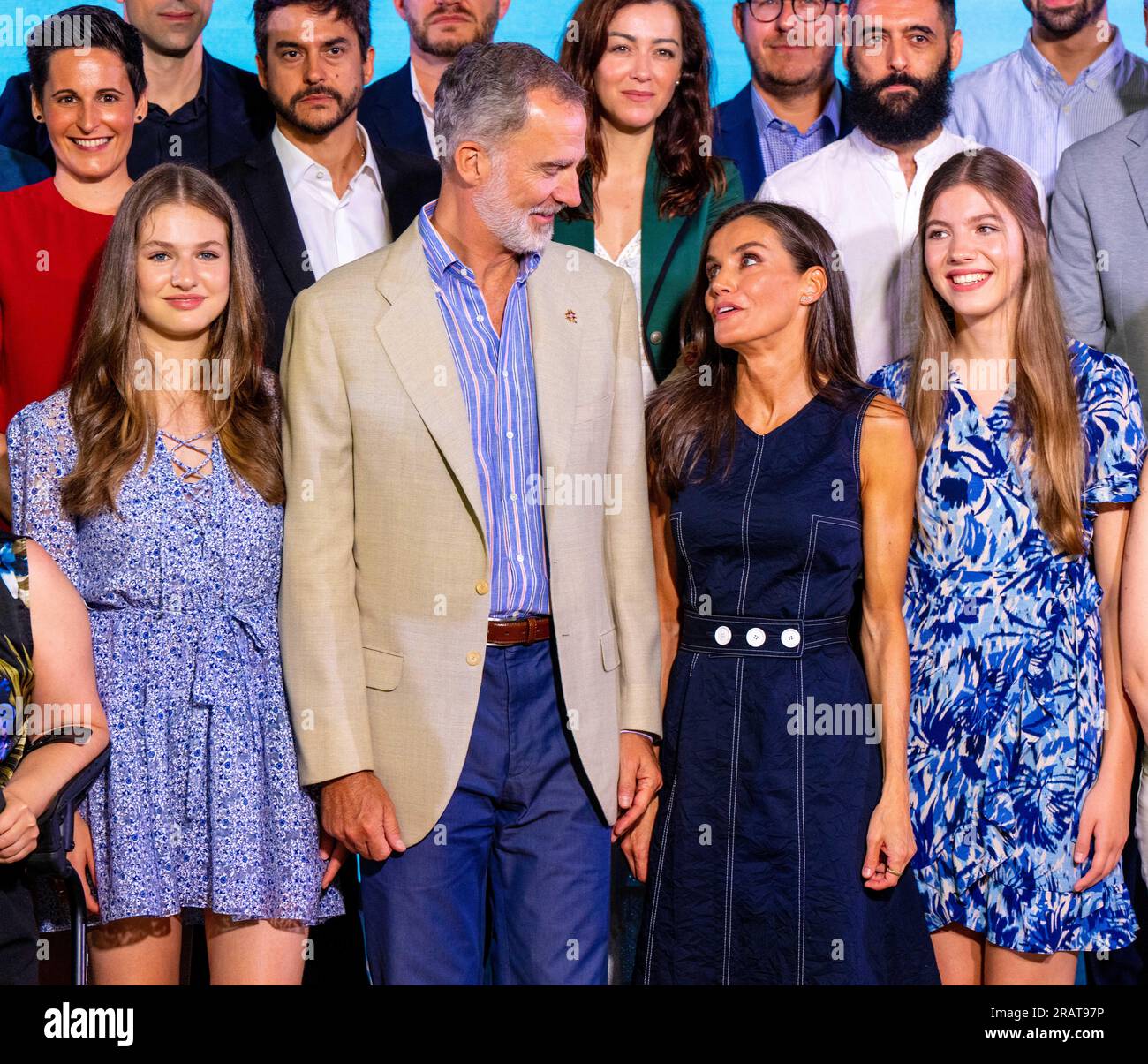 Girona, Spain. 05th July, 2023. King Felipe VI and Queen Letizia with Crown Princess Leonor and ...