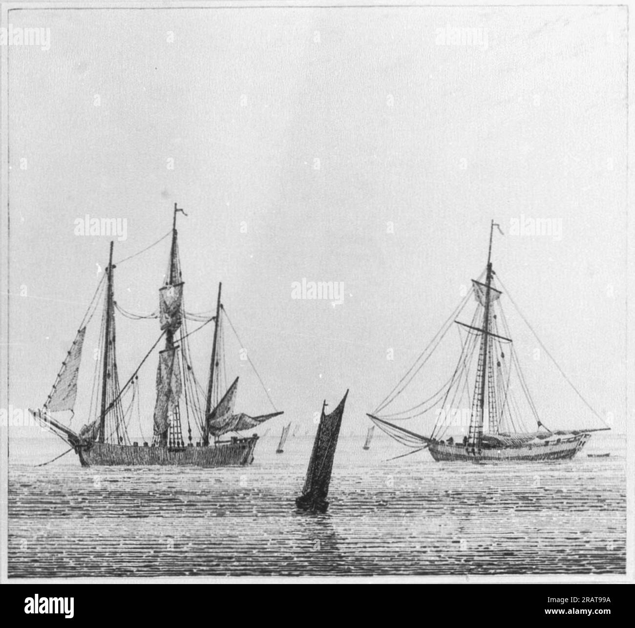 Sea with ships 1826 by Caspar David Friedrich Stock Photo - Alamy