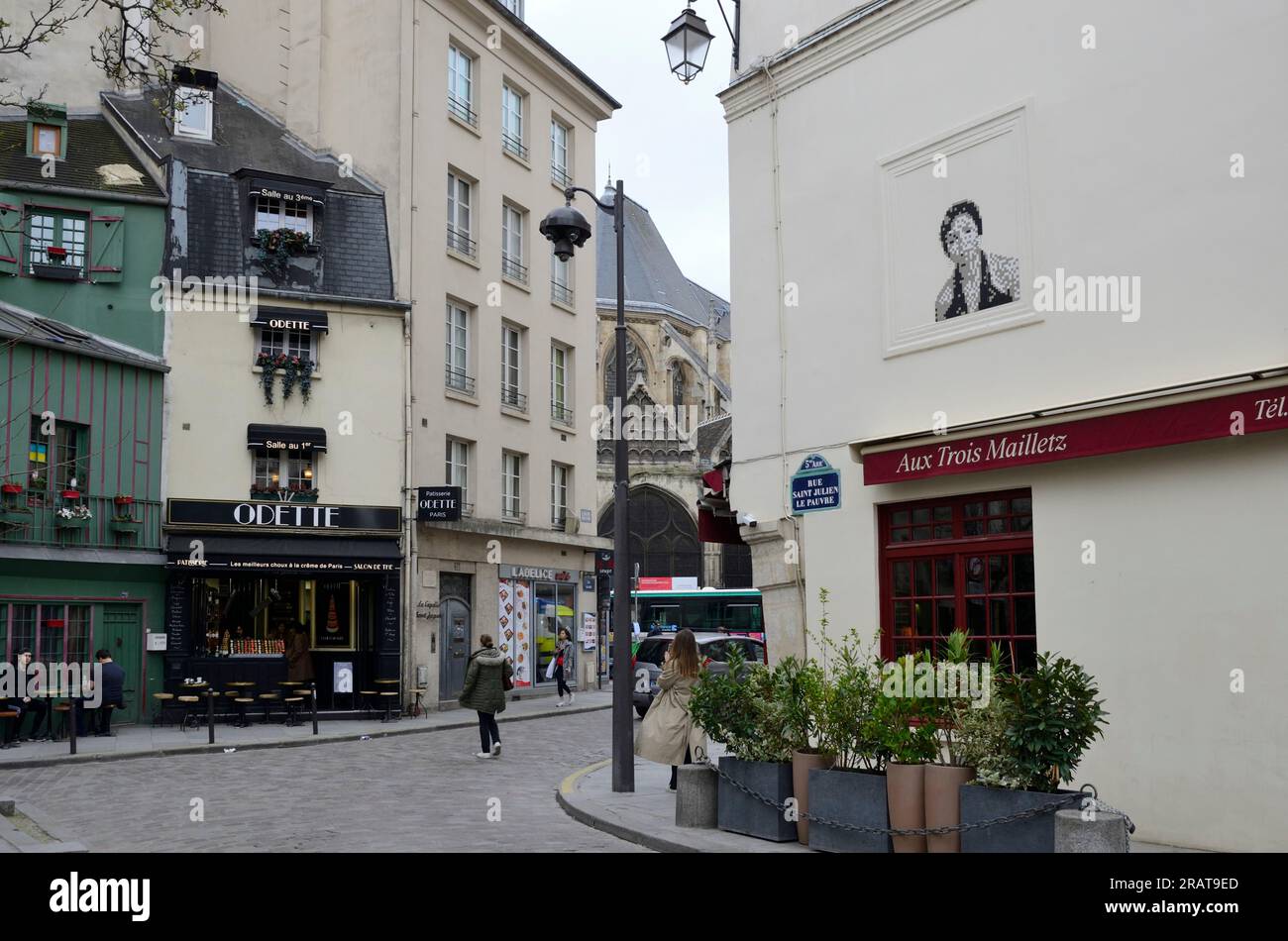 Paris, France - March 17, 2023: A very old path in the Latin Quarter of ...