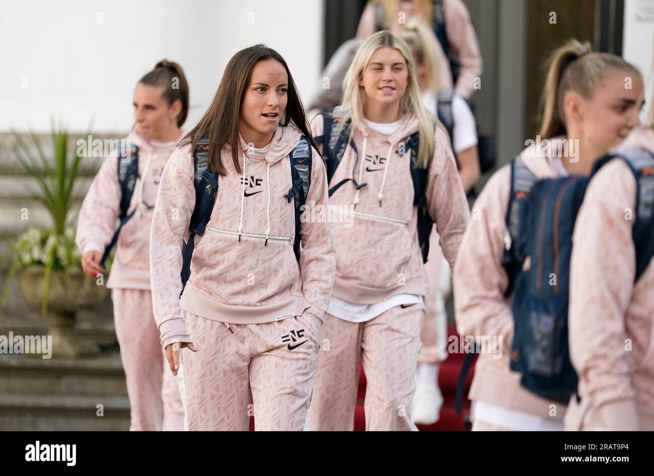 Lucy Staniforth as the England team depart from the De Vere Beaumont ...