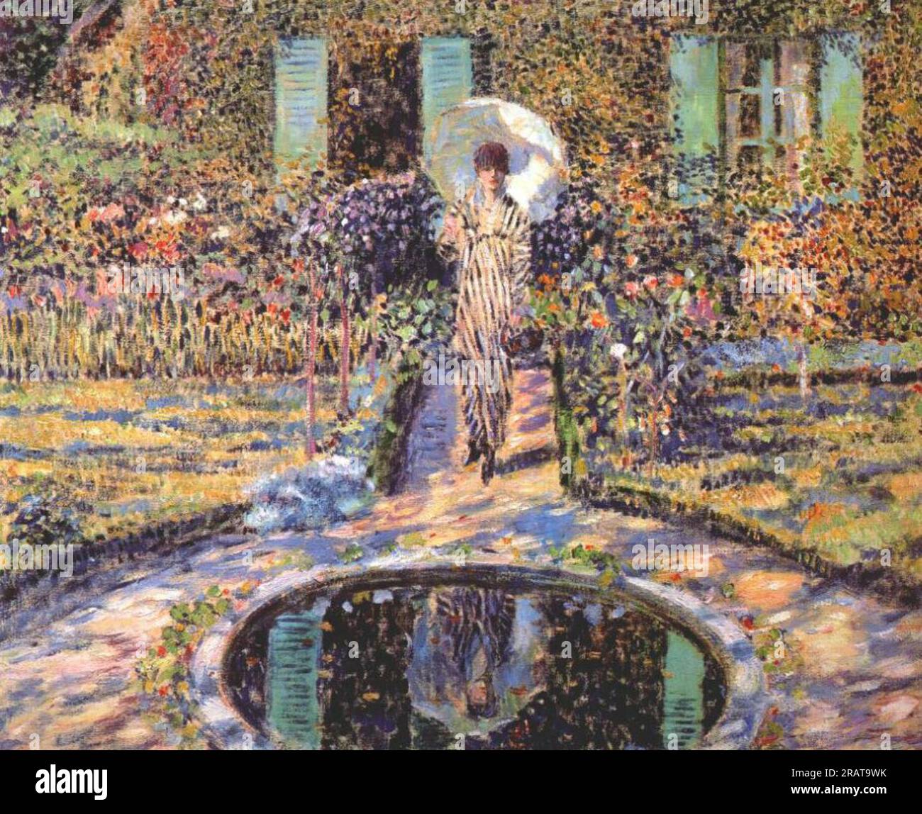 The Garden 1915 by Frederick Carl Frieseke Stock Photo - Alamy