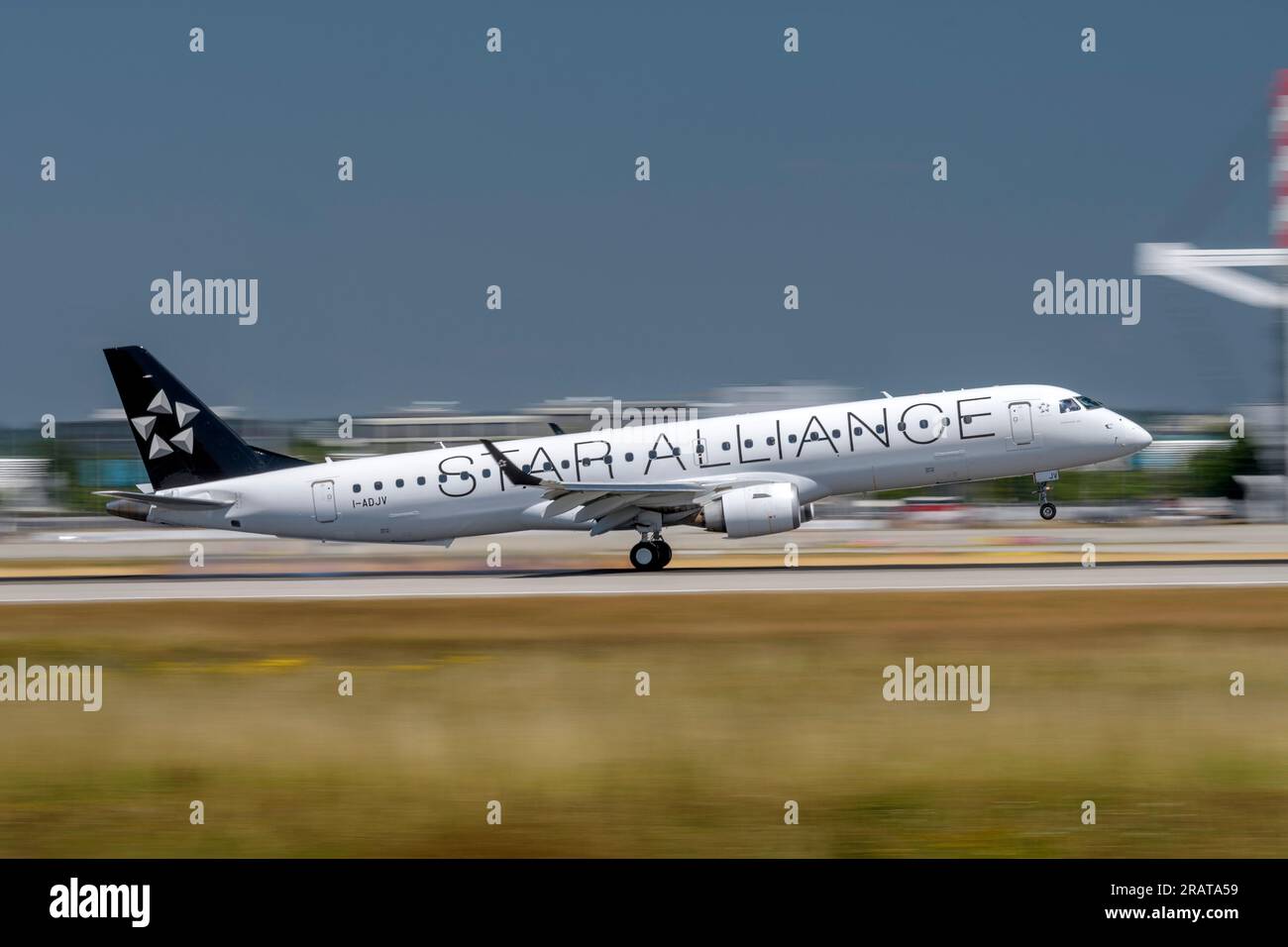 Munich, Germany - June 29. 2023 : Air Dolomiti Embraer ERJ-195LR with ...