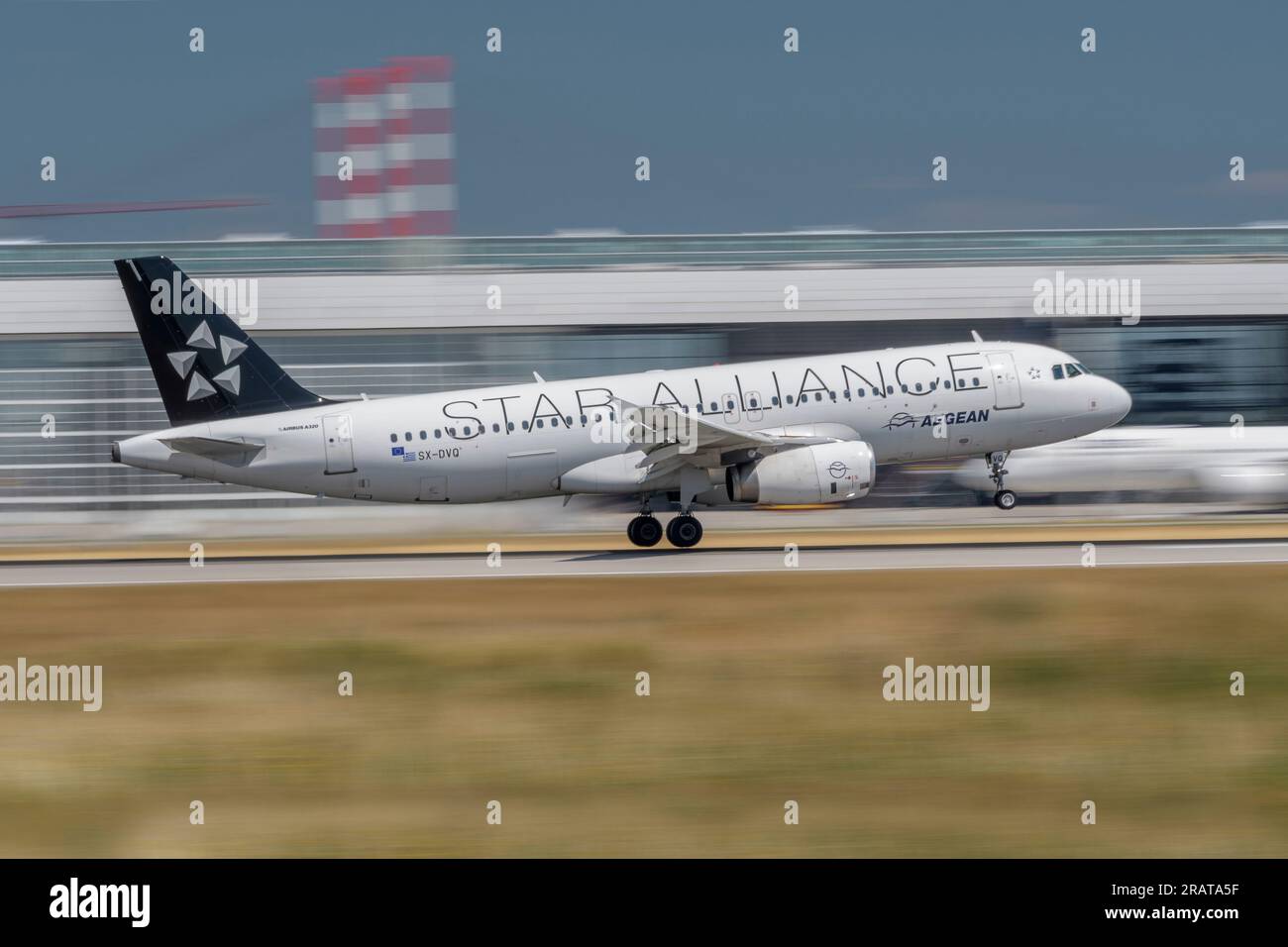 Munich, Germany - June 29. 2023 : Aegean Airlines Airbus A320-232 with ...