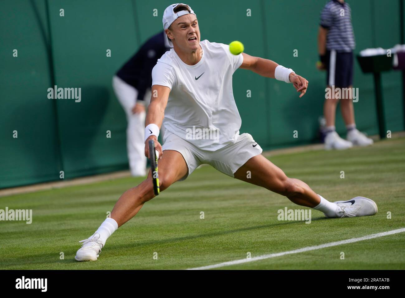 Denmark's Holger Rune returns to Britain's George Loffhagen in a first ...