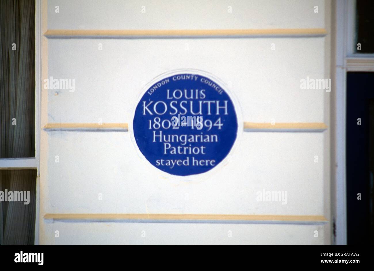 Memorial Blue Plaque Louis Kossuth Hungarian Poet Notting Hill London England Stock Photo - Alamy