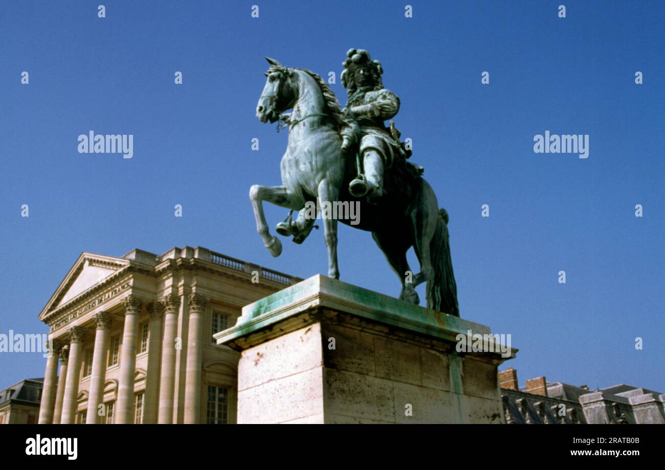 Versailles France Palace of Versailles Former Royal Residence Equestrian Statue of King Louis ...