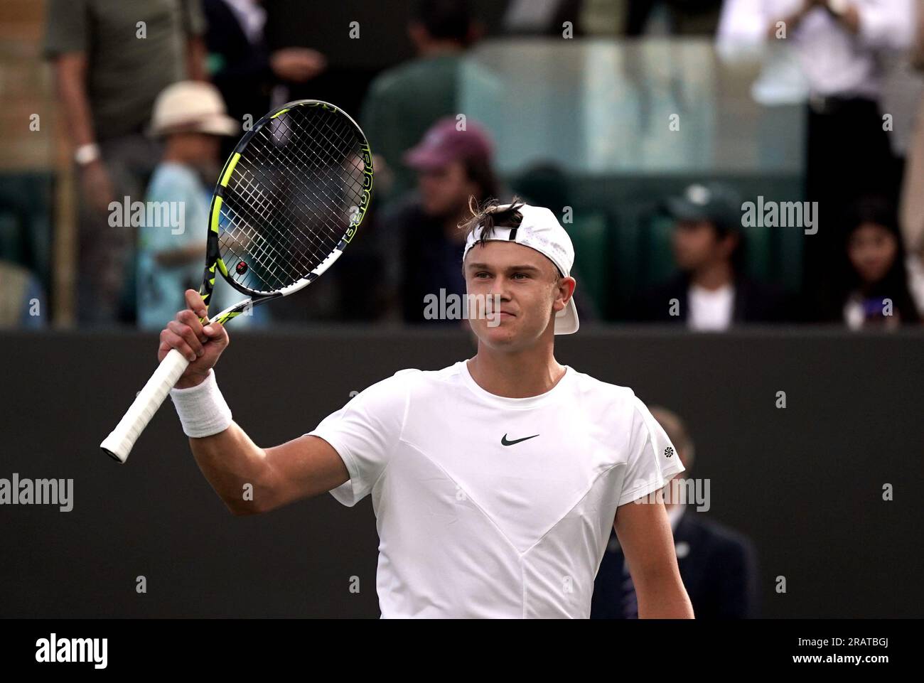 Holger Rune celebrates victory over George Loffhagen on day three of ...