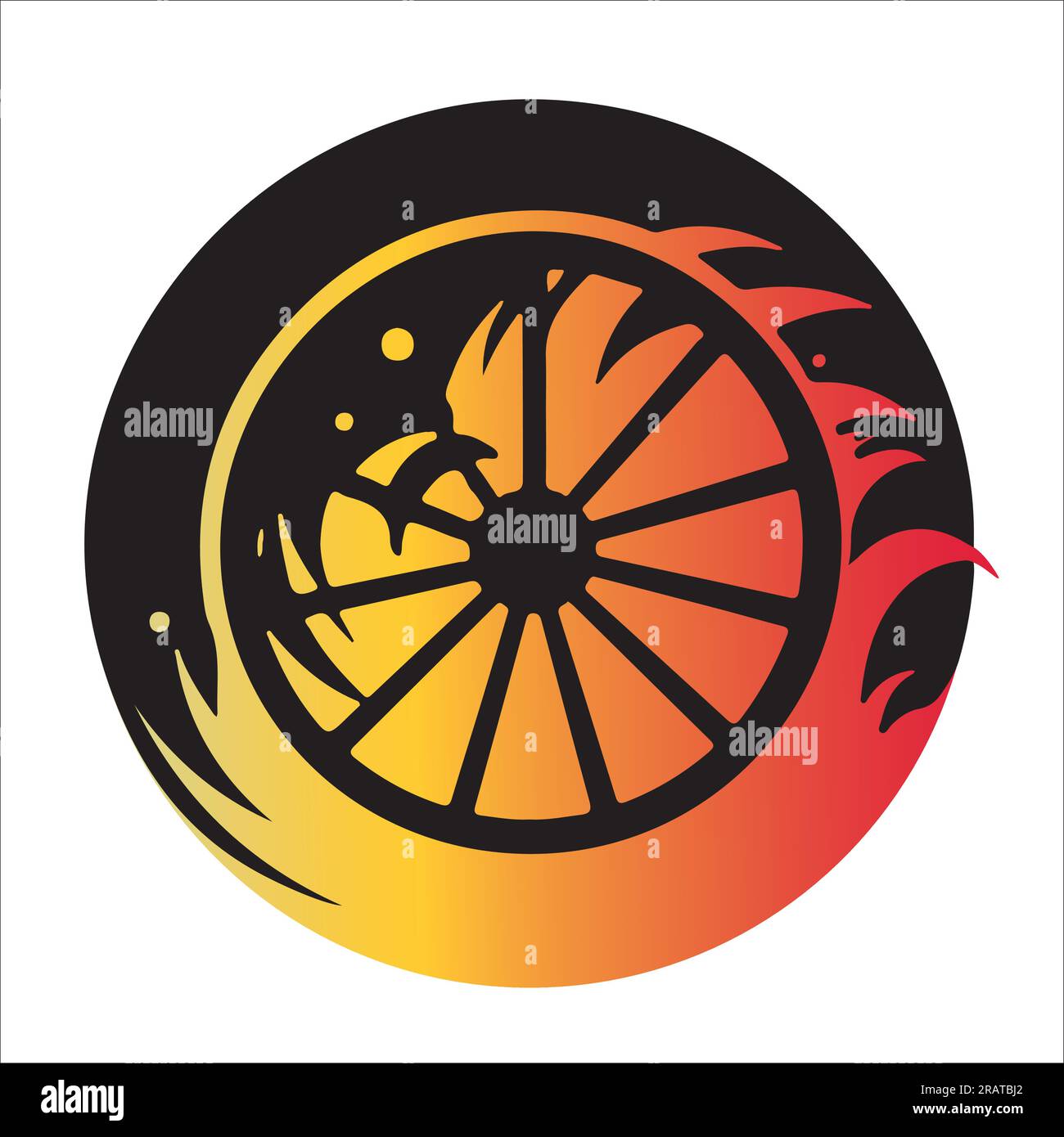 Car wheel with fire flame, car service emblem Stock Vector Image & Art ...
