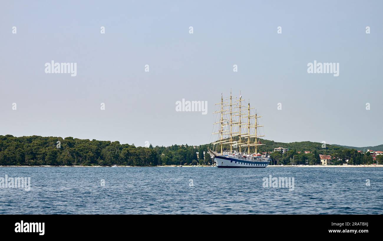 The Royal Clipper Tall-Ship at anchor Stock Photo - Alamy