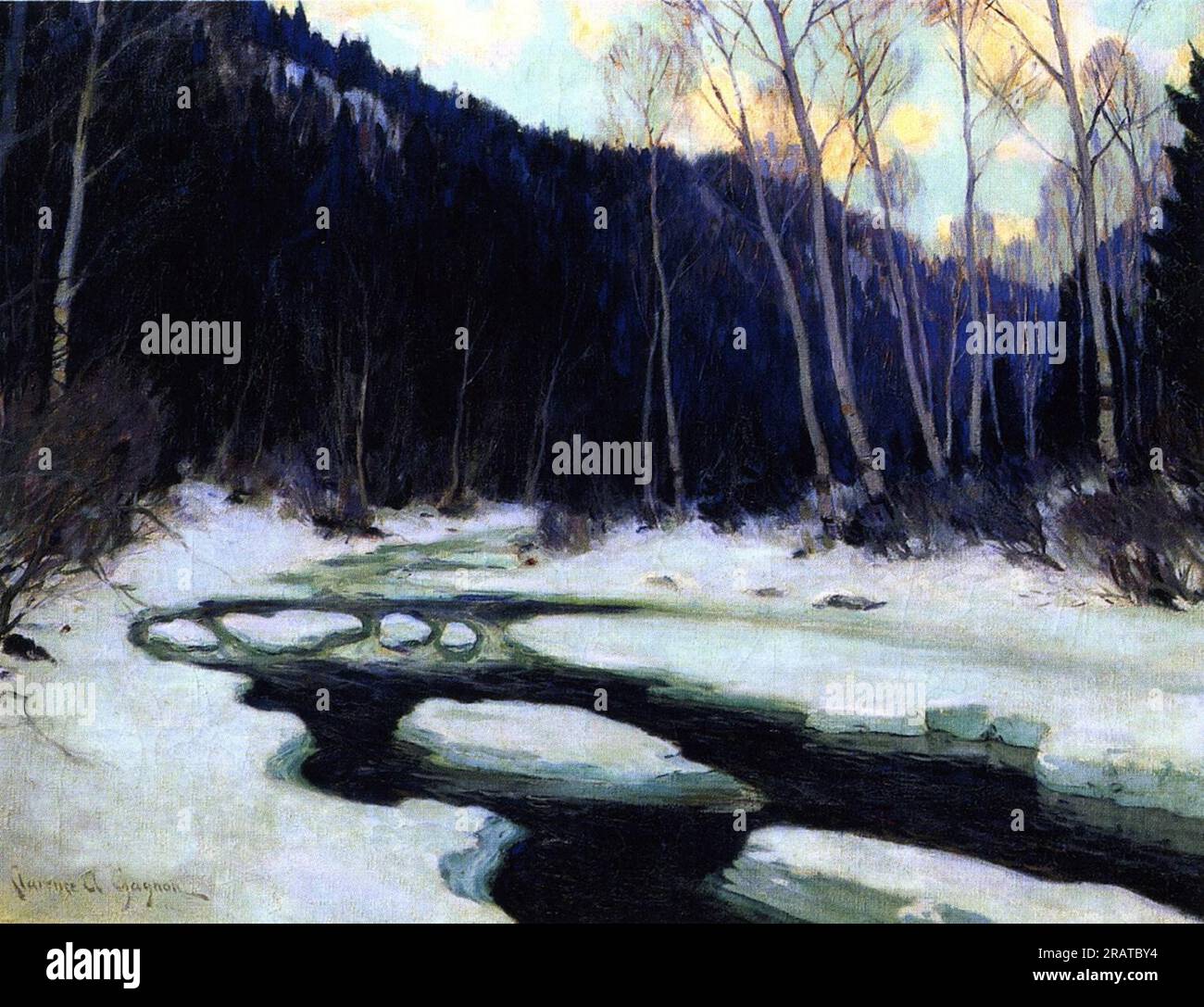 River Thaw 1913 by Clarence Gagnon Stock Photo - Alamy