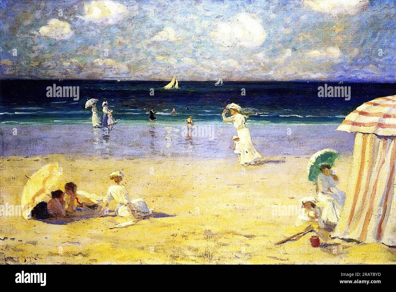Summer Breeze at Dinard 1907 by Clarence Gagnon Stock Photo - Alamy