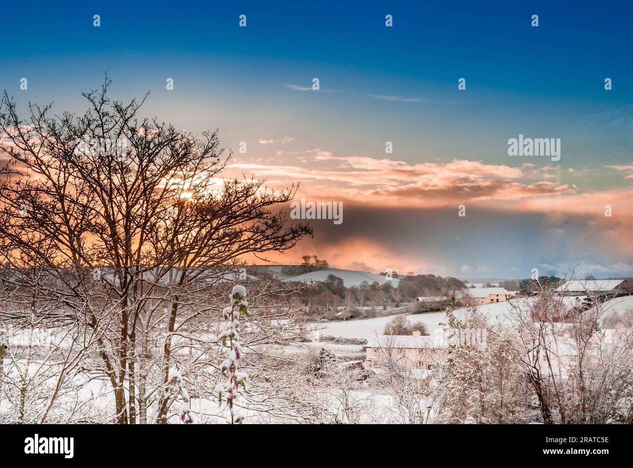 A glorious sunrise in the Otter Valley Stock Photo - Alamy