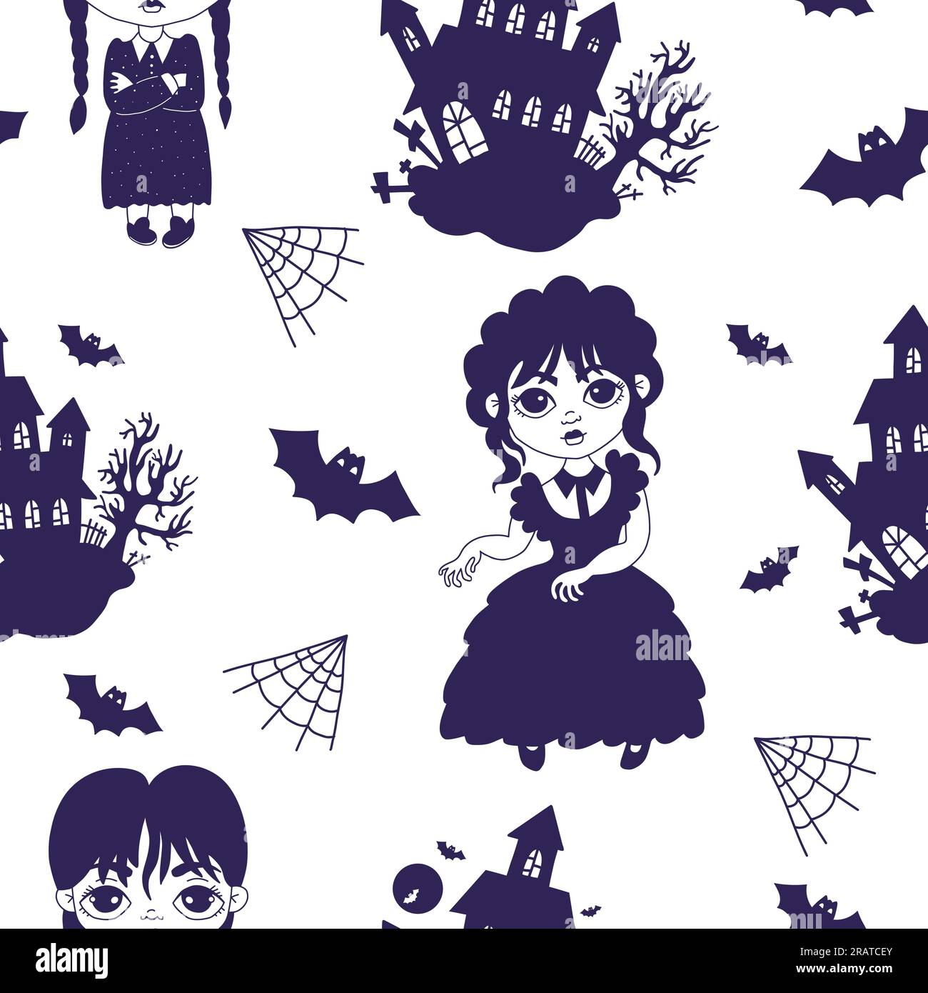 Wednesday addams Stock Vector Images - Alamy