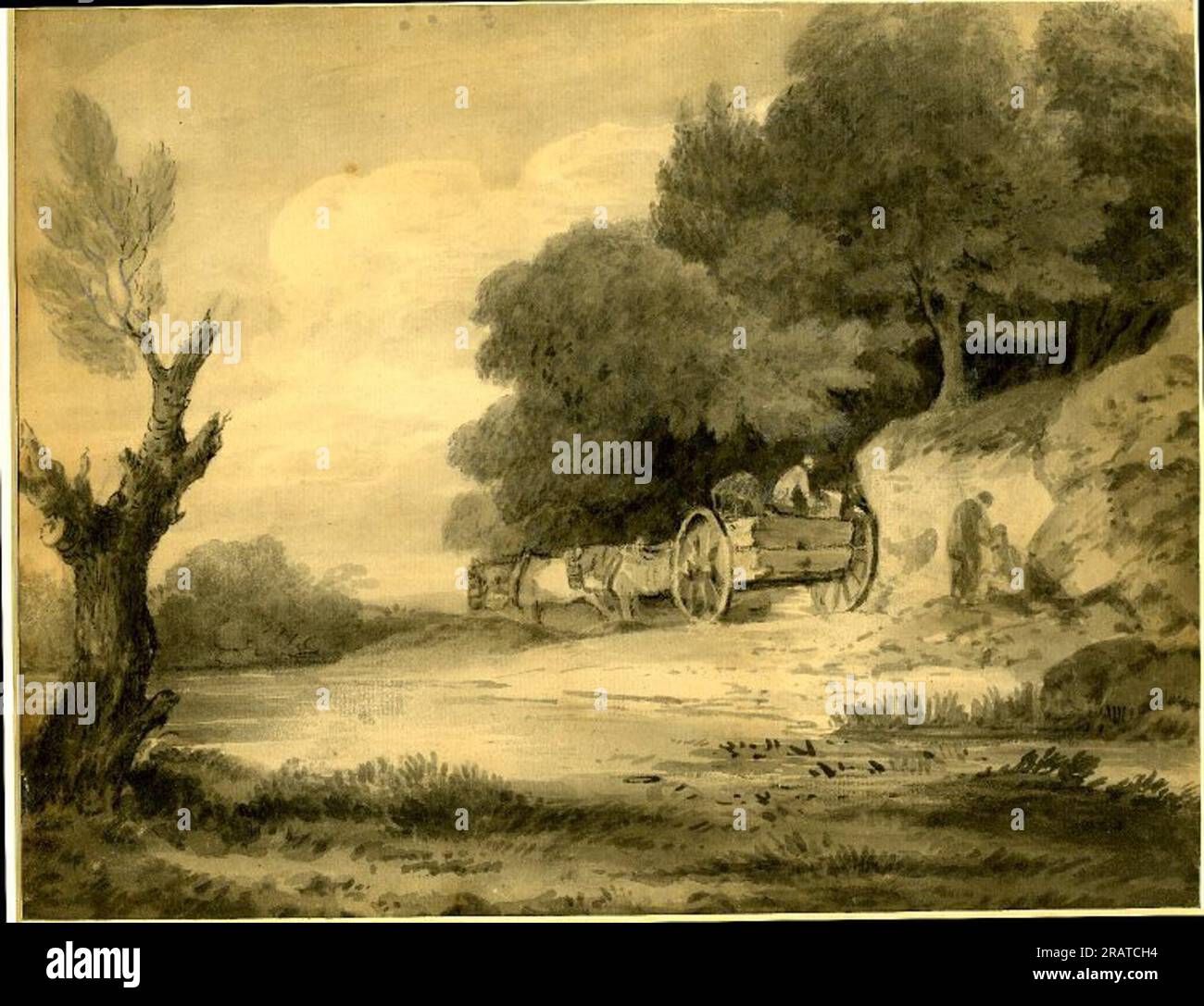 Figures with cart at roadside by Thomas Gainsborough Stock Photo - Alamy