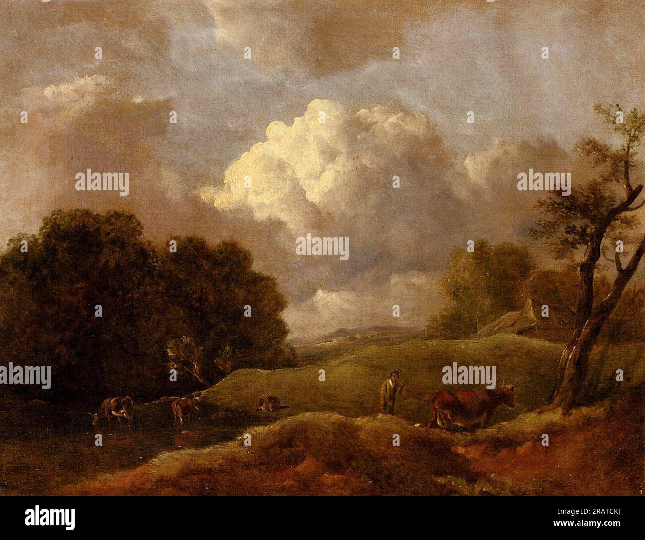 An Extensive Landscape With Cattle And A Drover by Thomas Gainsborough ...