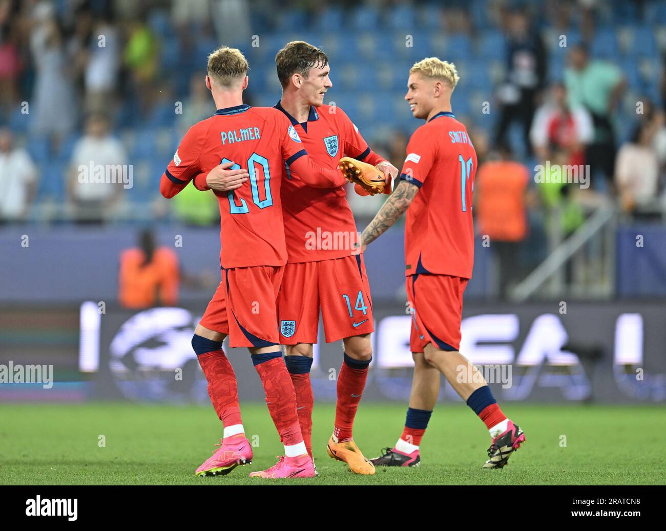 Cole Palmer, James Garner and Emile Smith Rowe of England celebrate ...