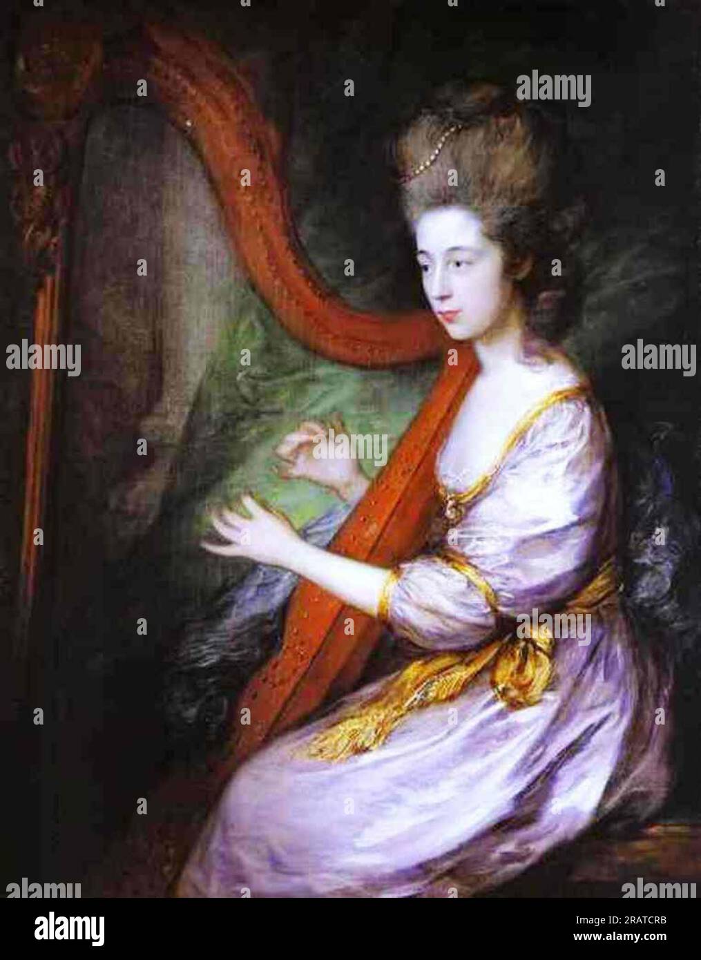 Portrait of Louisa, Lady Clarges 1778 by Thomas Gainsborough Stock ...