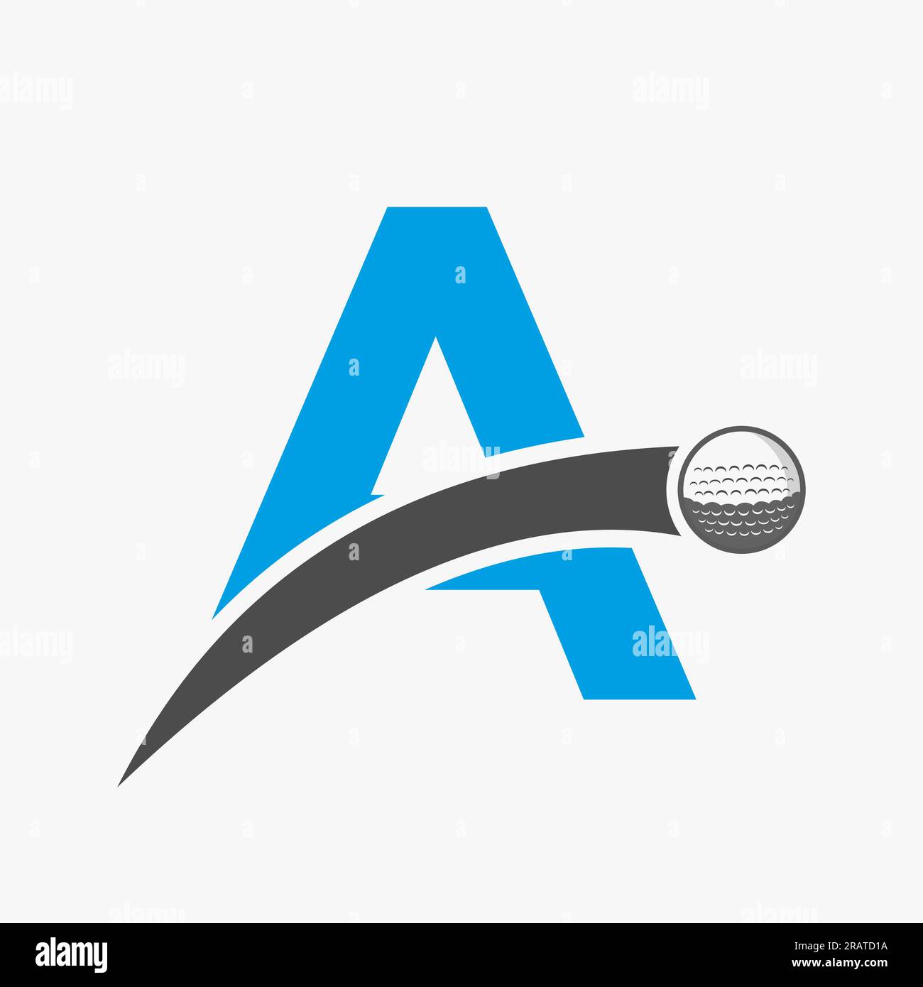 Golf Logo On Letter A Concept With Moving Golf Ball Icon. Hockey Sport ...