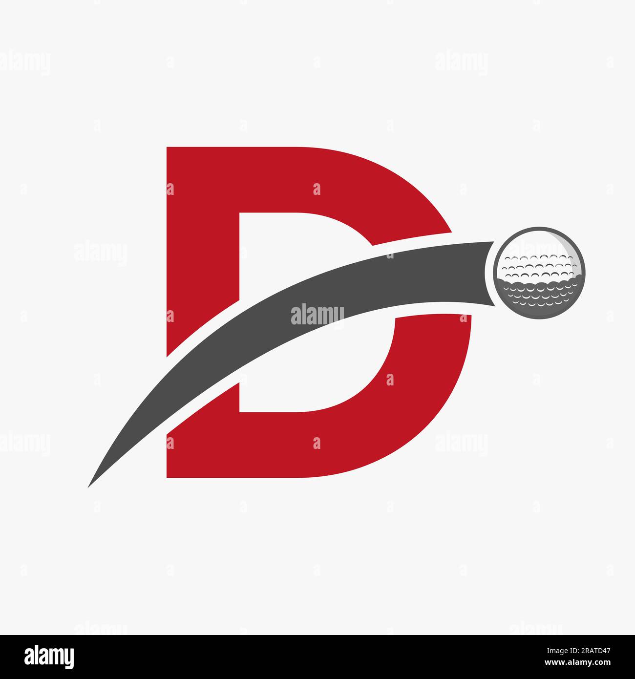 Golf Logo On Letter D Concept With Moving Golf Ball Icon. Hockey Sport ...