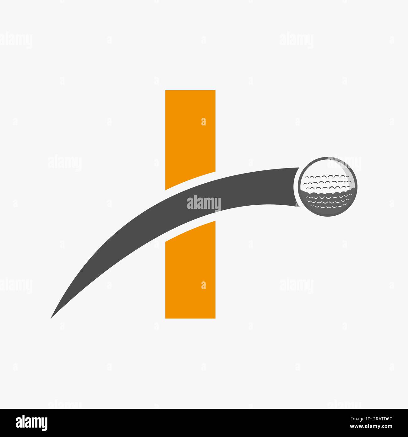 Golf Logo On Letter I Concept With Moving Golf Ball Icon. Hockey Sport ...