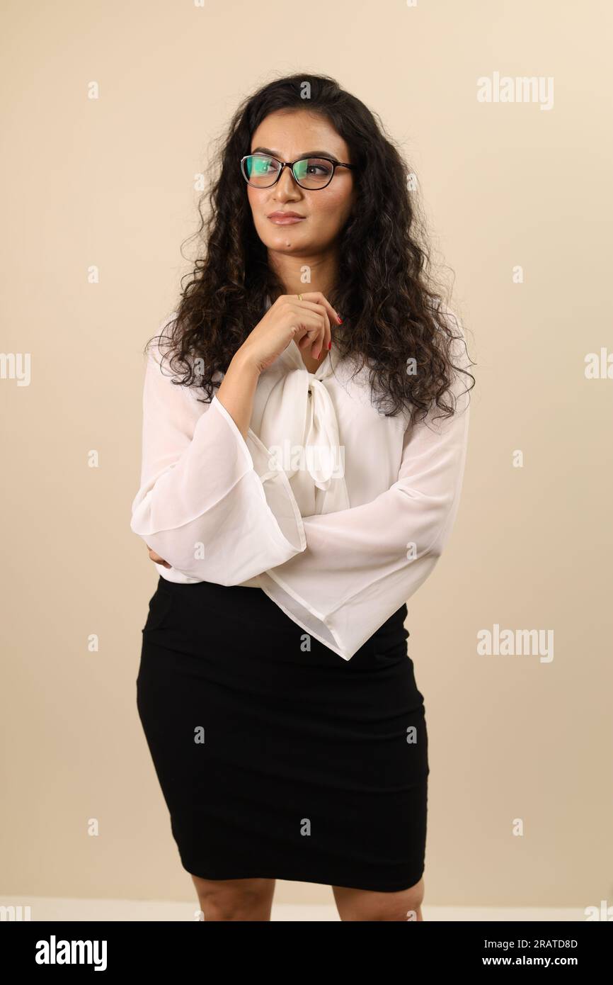 Corporate executive girl in office premise in a very professional ...