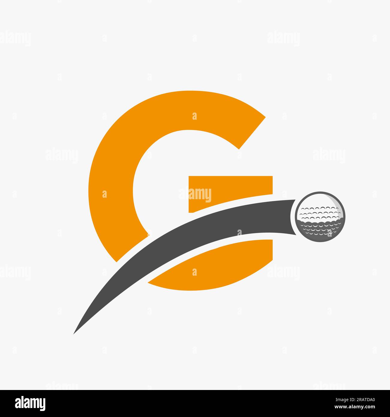 Golf Logo On Letter G Concept With Moving Golf Ball Icon. Hockey Sport ...