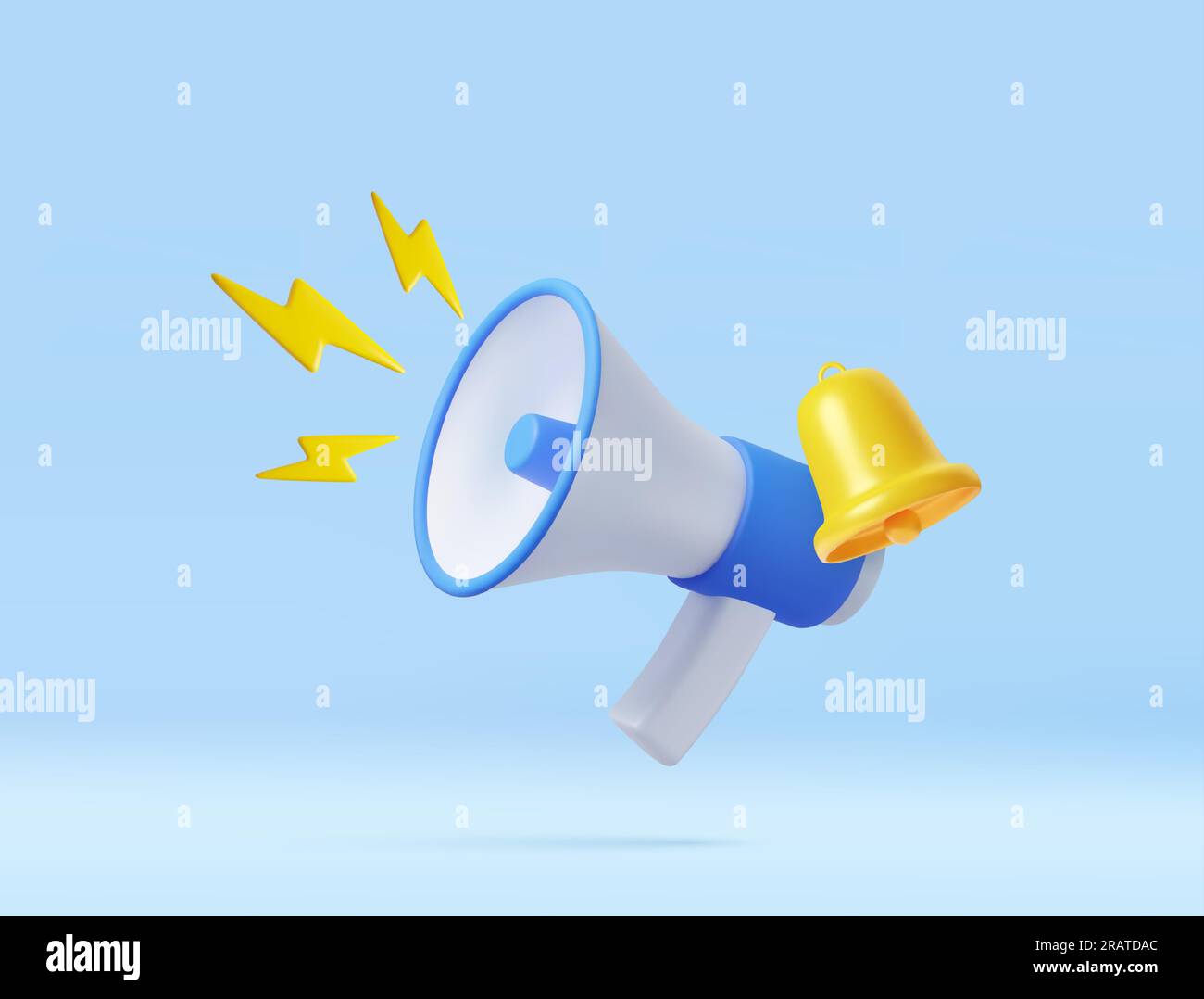 Marketing time concept, realistic 3d megaphone Stock Vector Image & Art ...
