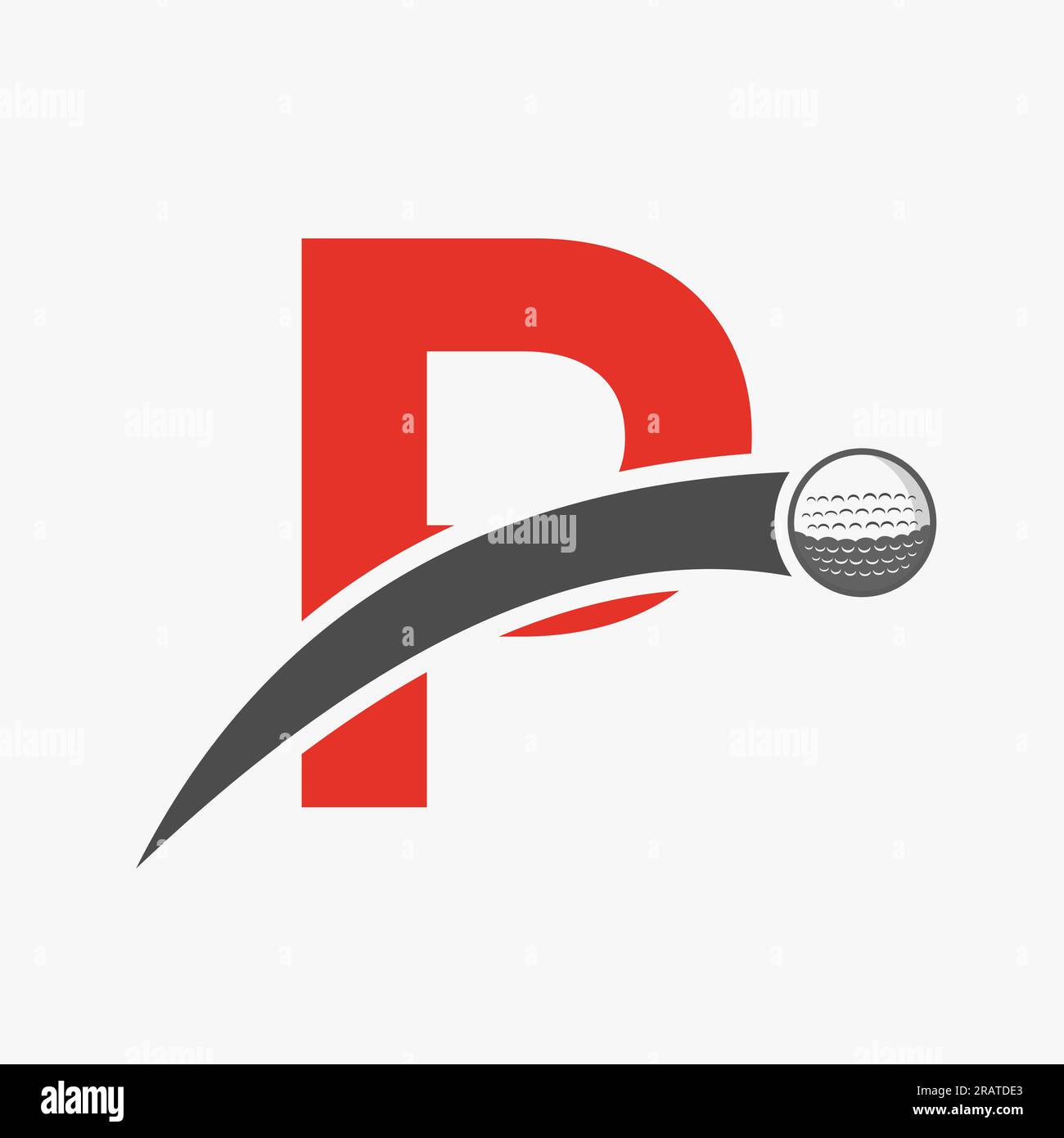 Golf Logo On Letter P Concept With Moving Golf Ball Icon. Hockey Sport ...