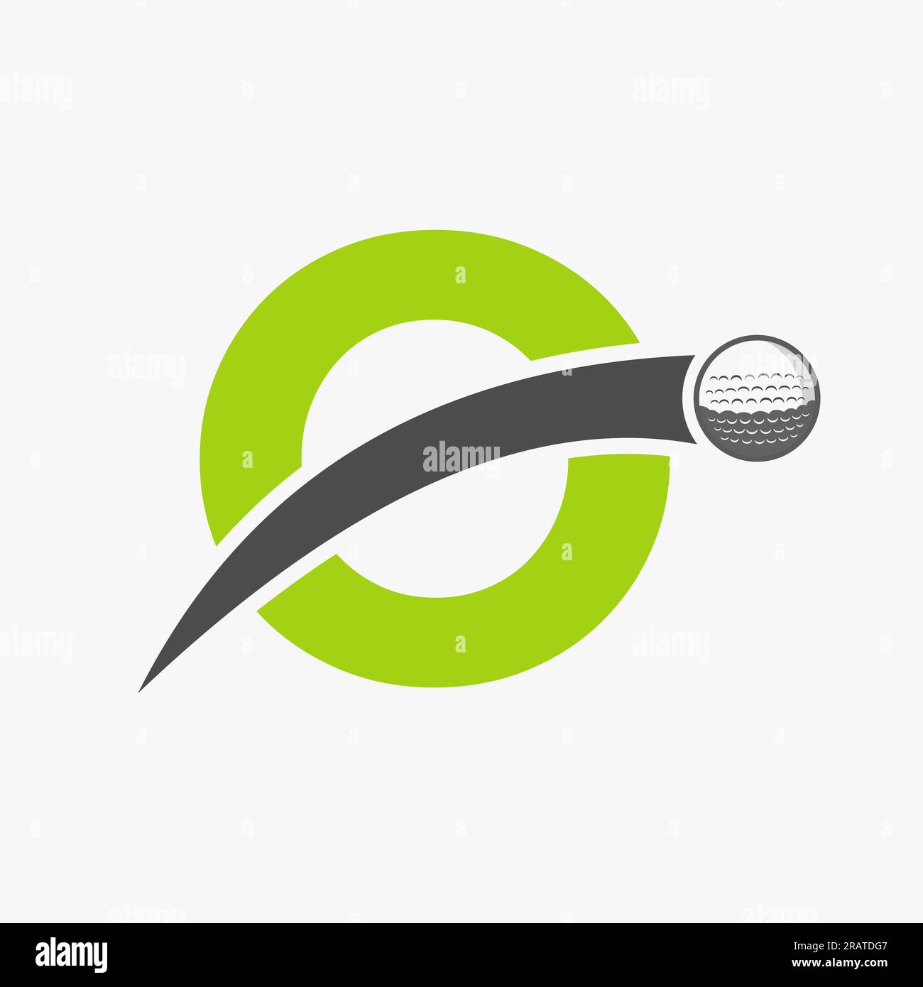 Golf Logo On Letter O Concept With Moving Golf Ball Icon. Hockey Sport ...