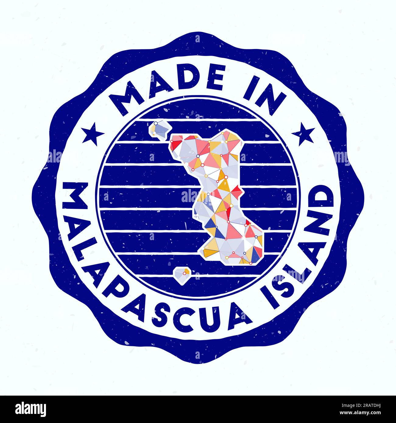 Made In Malapascua Island. Round stamp. Seal of Malapascua Island with ...