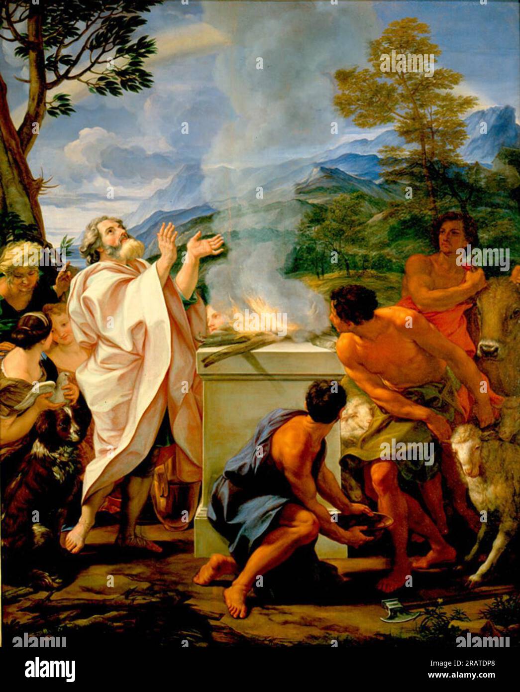 The Thanksgiving of Noah 1700 by Giovanni Battista Gaulli Stock Photo ...