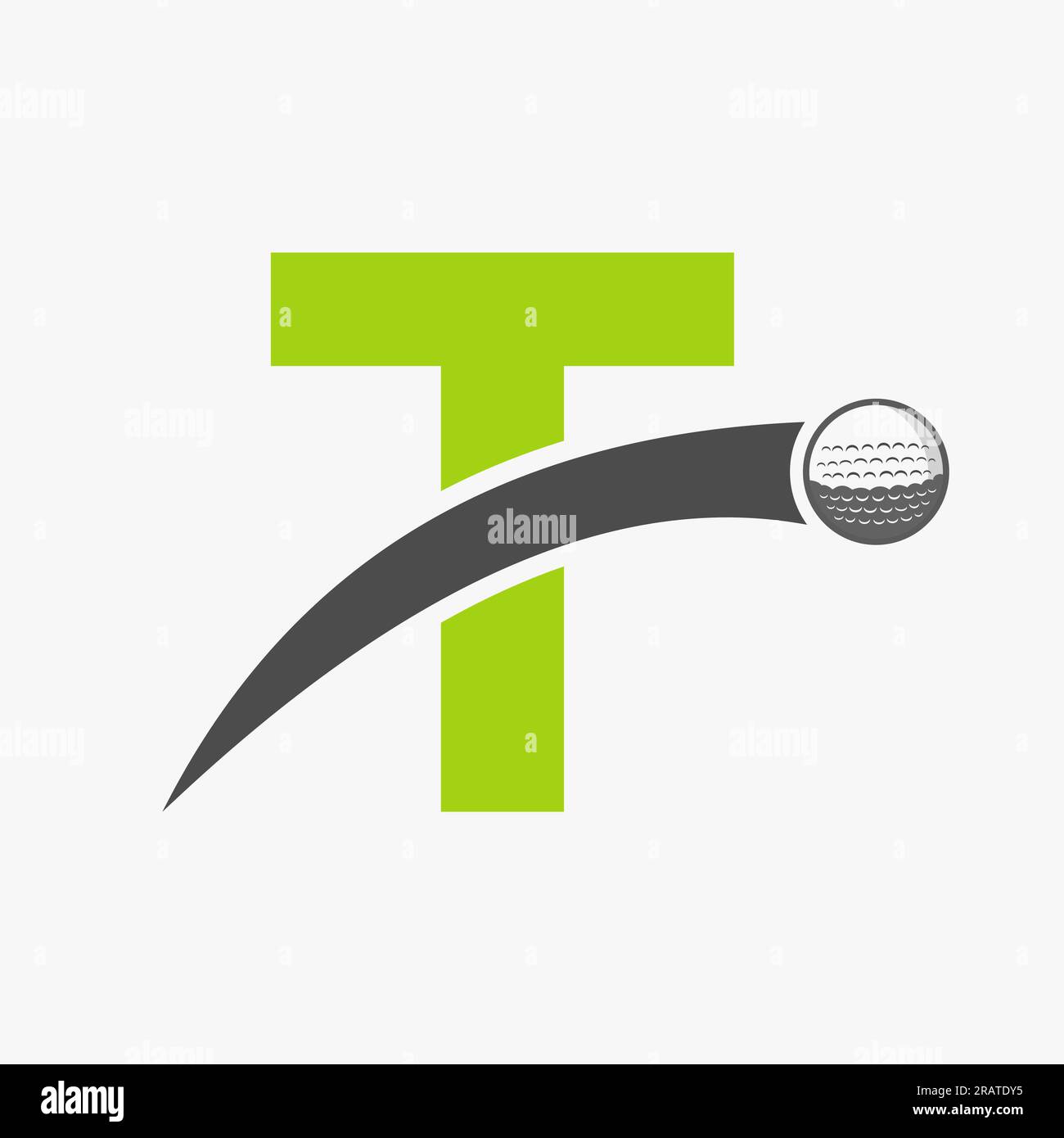 Golf Logo On Letter T Concept With Moving Golf Ball Icon. Hockey Sport ...