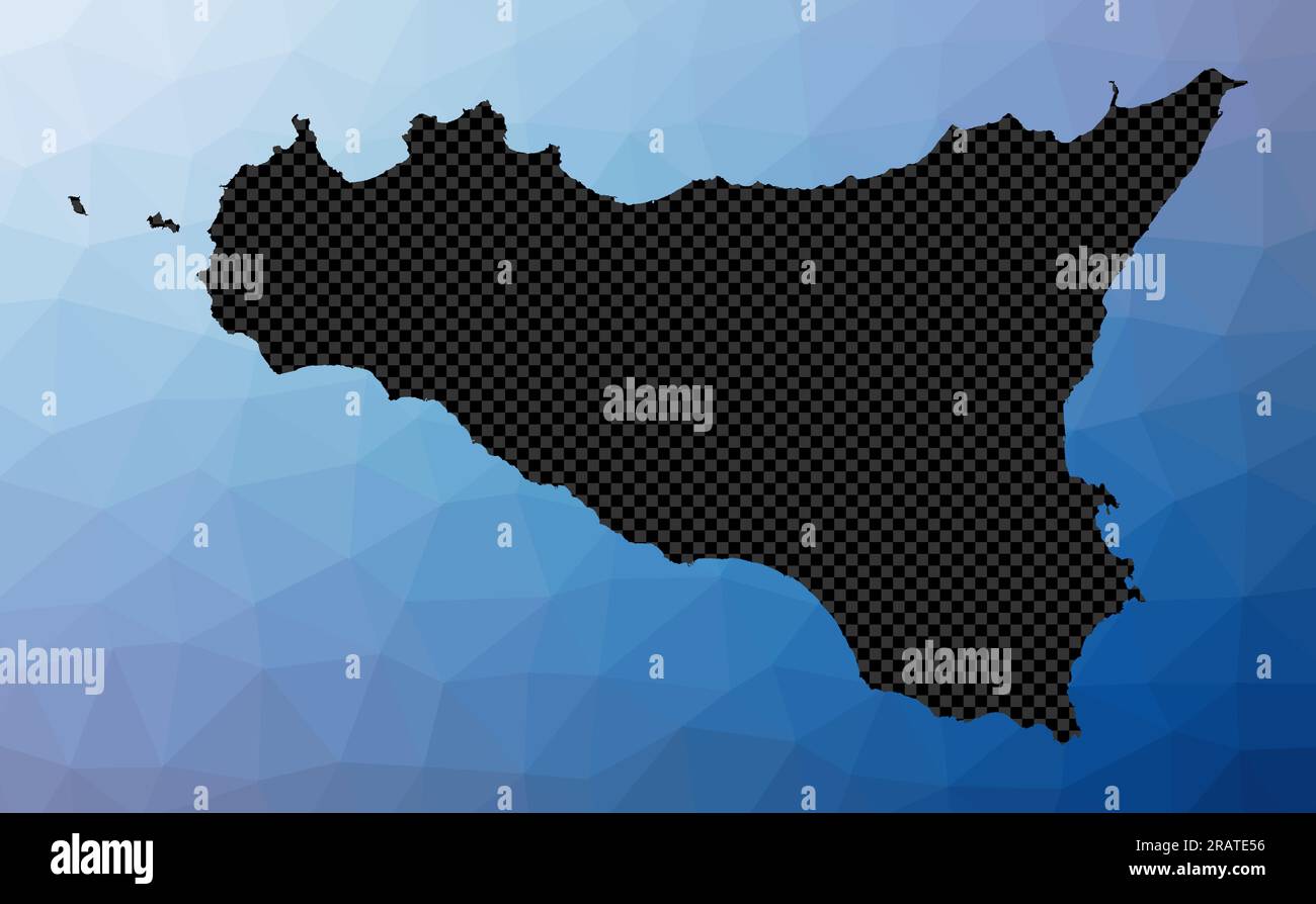 Sicilia geometric map. Stencil shape of Sicilia in low poly style ...