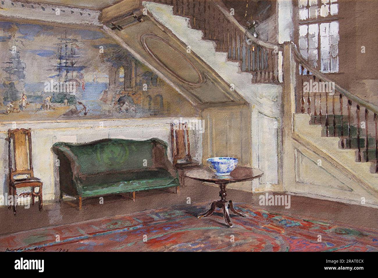 Entrance Hall, Moffatt-Ladd House 1923 by Walter Gay Stock Photo - Alamy