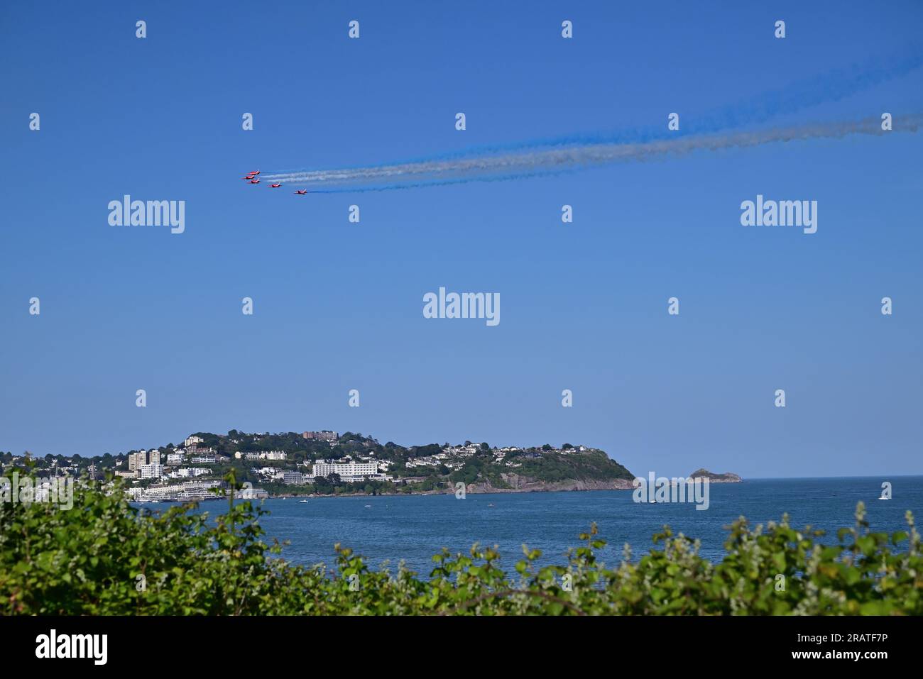 The Red Arrows displaying over Torbay during the English Riviera ...