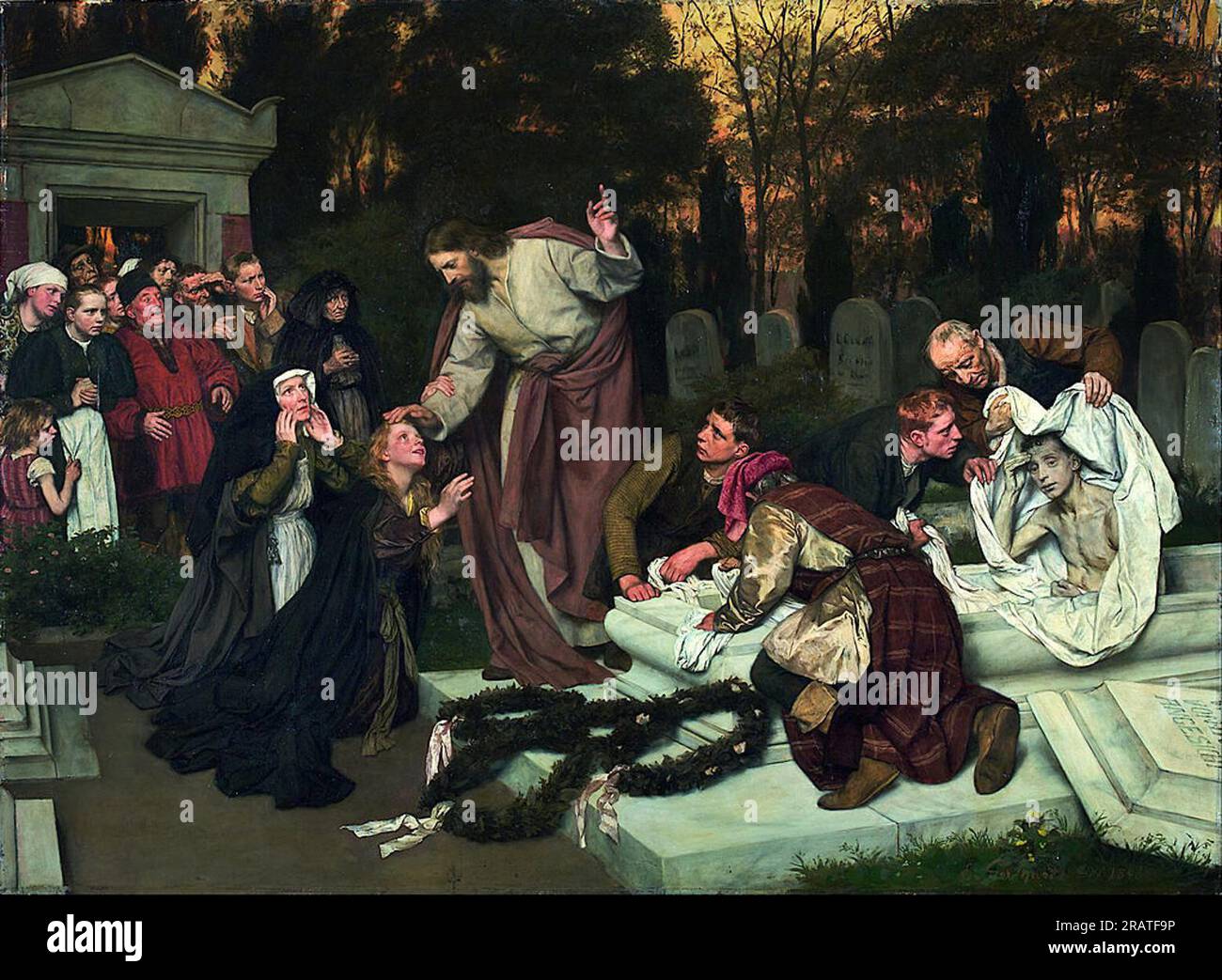 The Raising of Lazarus 1896 by Eduard von Gebhardt Stock Photo - Alamy