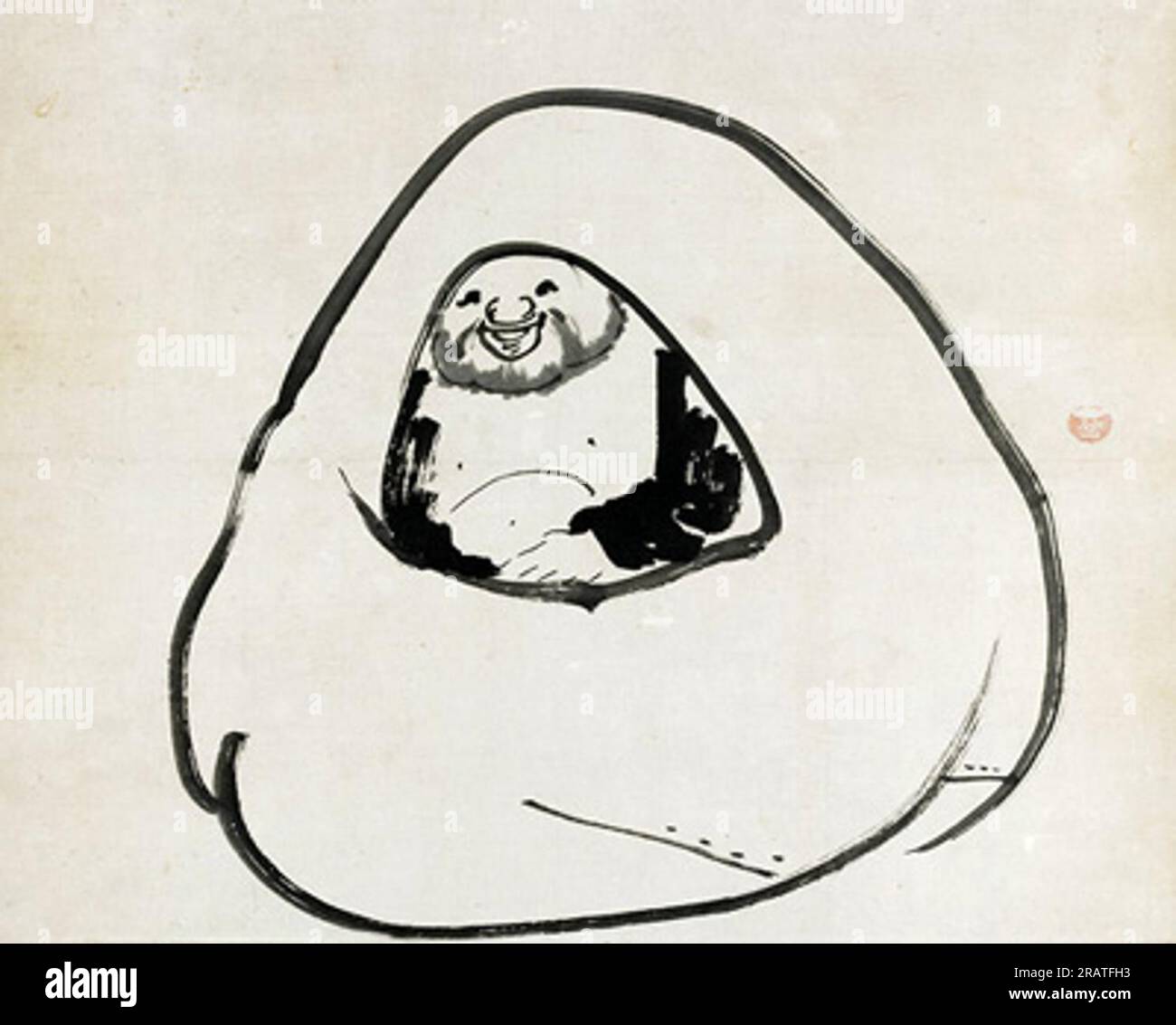 Laughing Hotei by Kogan Gengei Stock Photo - Alamy